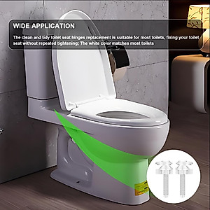 Toilet Seat Screws Universal Replacement Plastic Toilet Seat Hinge Bolt Screws with Nuts and Washers for Top Mount Toilet Seat Hinges (2 Pcs)