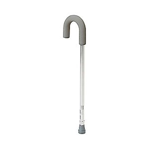 McKesson Walking Cane with Foam Round Handle, Aluminum, Adjustable Height 28 3/4 in to 37 3/4 in, 1 Count