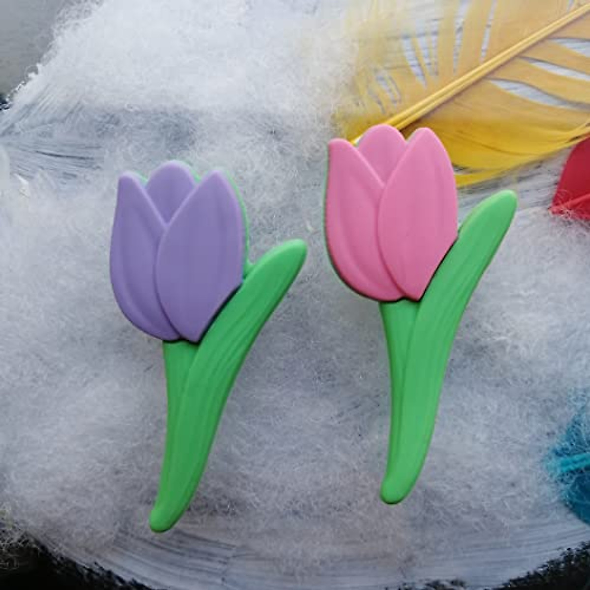 Sexyppl Tulip Charms for Bogg-Bags Cartoon Tulip Decorative Charms for Totes Flower Charm Accessories for Beach Totes-1Pack (Crimson)