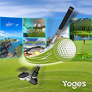 YOGES Adjustable Length VR Golf Club Handle for Meta Quest 3S/Quest 3/Oculus Quest 2, 90 Degree Virtual Reality Baseball Controller Attachment, Simulator Real Golf Game (ONLY for Right Controller)