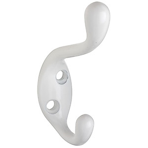 National Hardware N266-049 V166 Heavy Duty Coat and Hat Hook in White