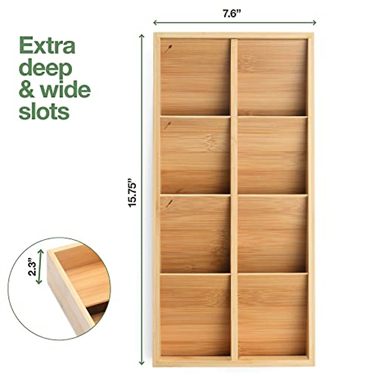 Spirack Silverware Organizer-Utensil Organizer for Kitchen Drawers, silverware tray for drawer for Flatware & Utensil Storage with Anti-Slip Pads and Deep Compartments - Cutlery Organizer