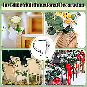 24 Packs Church Pew Clips for Weddings Clear Heavy Duty Plastic Pew Hooks Decorations Pew Flower Holders for Aisle Decorations Chairs Table Ceremony Church Railing Bow Garland Decor