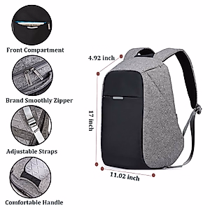 oscaurt Anti Theft Backpack 15.6 Inch Laptop Travel Backpack with Hidden Zipper and USB Charging Port Waterproof Business Computer Bag for Men & Women