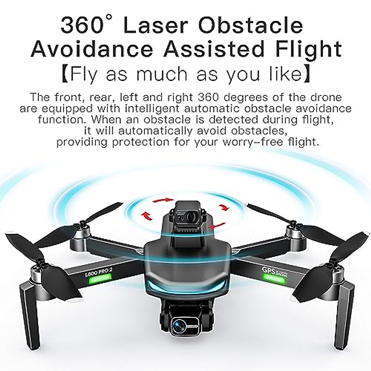 RKSTD 4K Camera GPS RC Drone For Adults, RC Quadcopter, Auto Return, Brushless Motor, Circle Flight, Waypoint Flight, Altitude Hold, Headless Mode, 360° Obstacle Avoidance