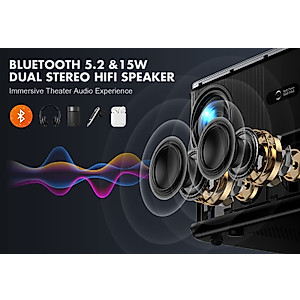 VIZONY FHD 1080P Projector 4K Support, 800ANSI 5G WiFi Bluetooth Projector, Outdoor Projector with Full-Sealed Engine/Electric Focus/4P4D/PPT/Zoom, Home Movie Projector Compatible w/iOS/Android/PC/TV