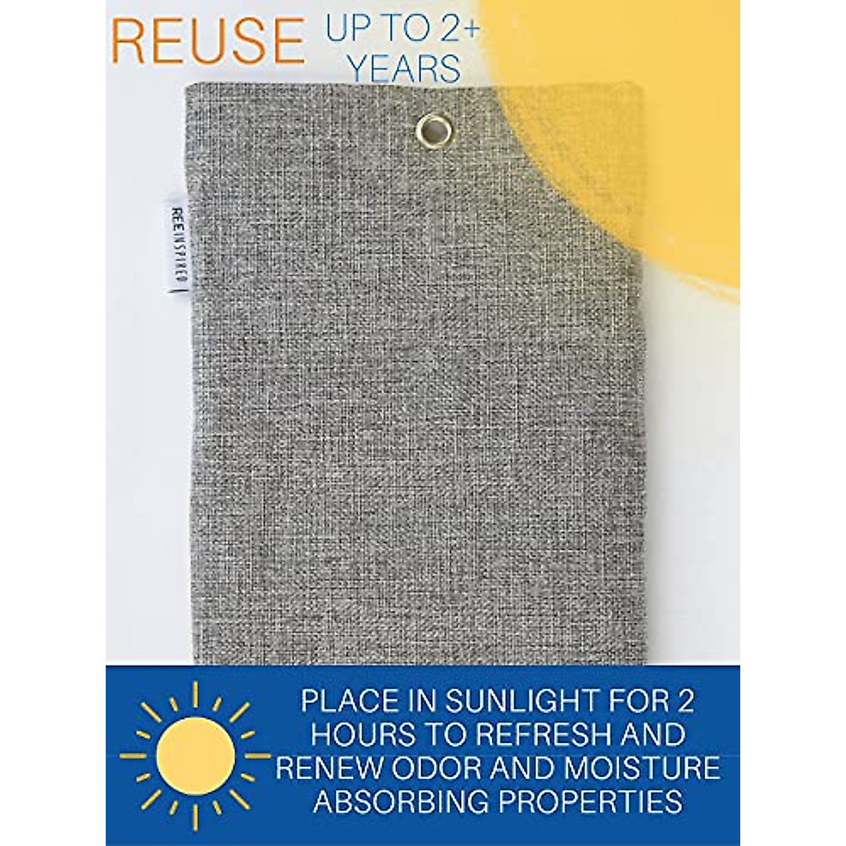 Bamboo charcoal air purifying bag | 2 HEAVY-DUTY, LARGE FLAT (2x350g) CHARCOAL BAGS odor absorber | Activated bamboo charcoal bags | Odor eliminator for strong odor| Charcoal odor absorber