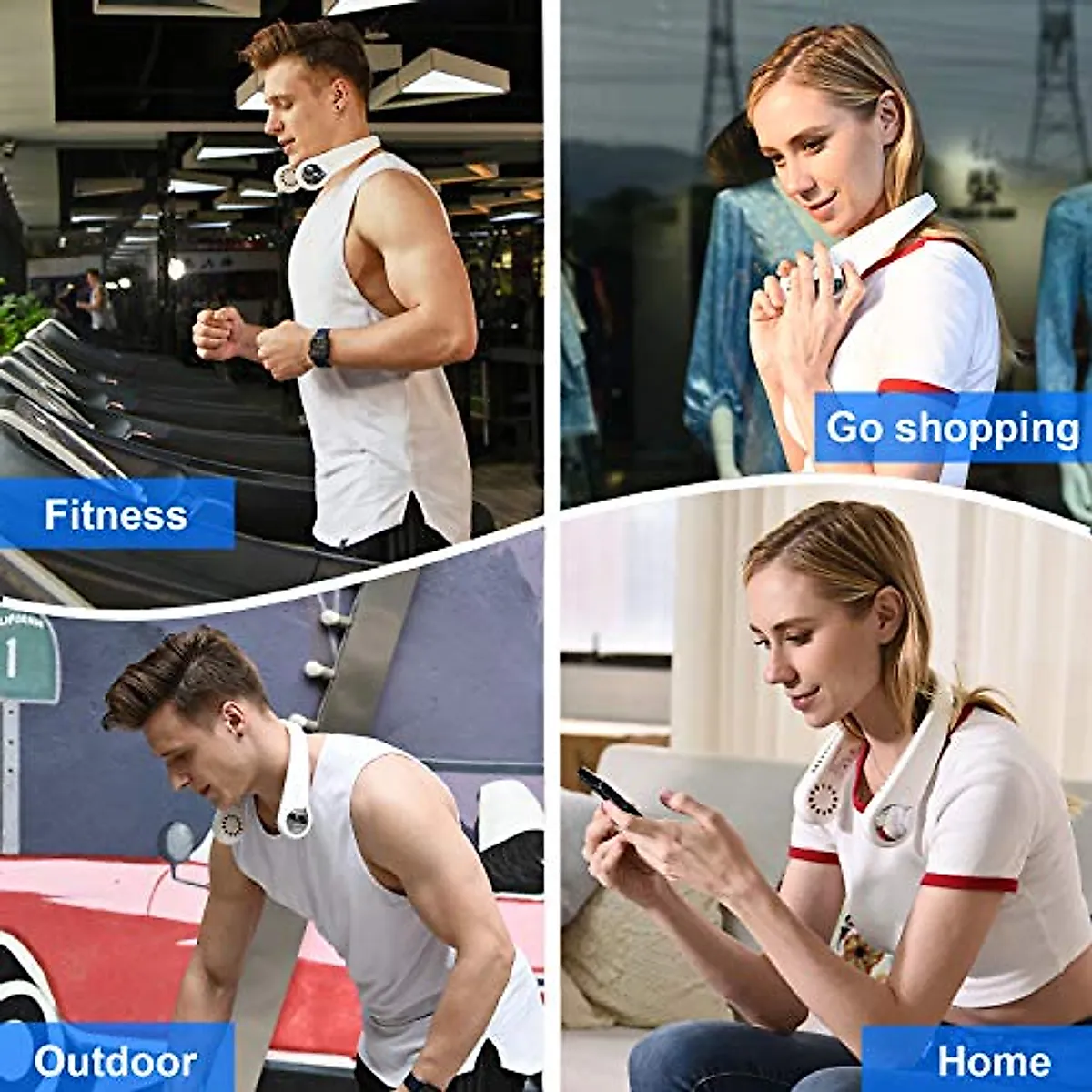 ITHKY Portable Neck Fan Hands Free Bladeless Neck Fan, 360° Cooling ...