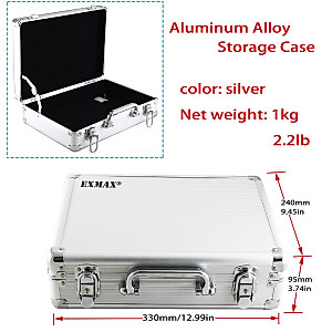 EXMAX ELGT-470 UHF Wireless Whisper Acoustic Transmission System Church Translation Teaching Summit Simultaneous Interpretation Walking Tour 1 Transmitter 12 Receivers + Silver Aluminium Storage Case
