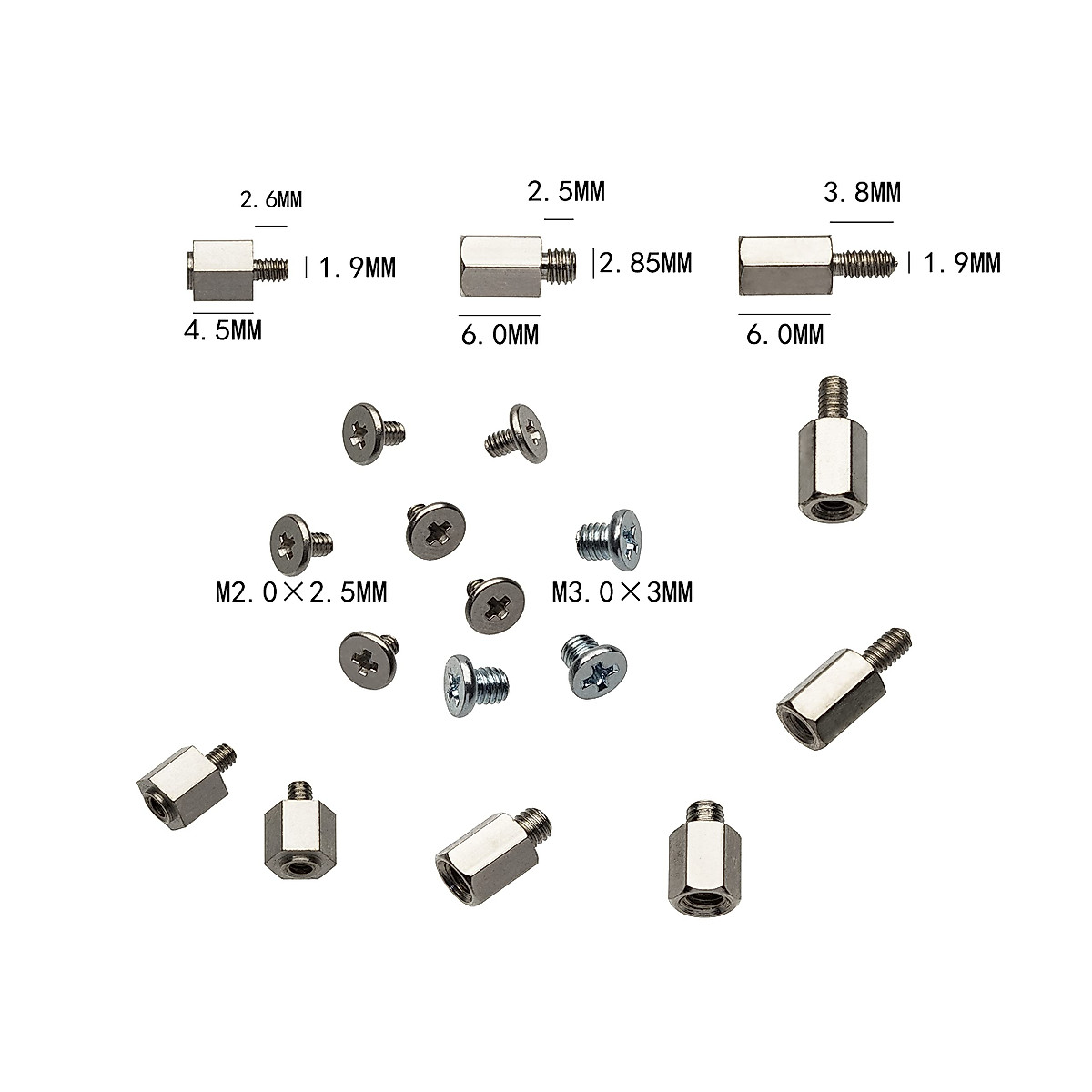 LWNSS m.2 Screw kit Laptop Nvme M2 SSD Screws Suitable for Asus & Gigabyte & MSI Motherboards