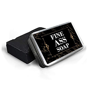Fine Ass Soap - Novelty Bath Soap for Men and Women - Black soap, Handcrafted, Made in the USA, Contains activated charcoal