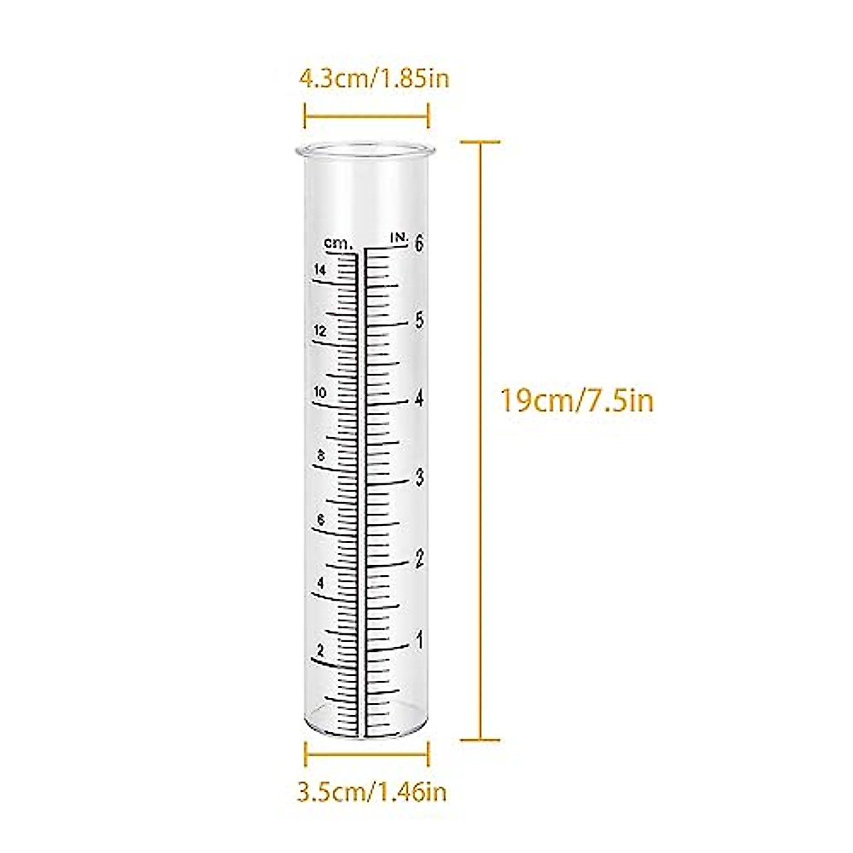 LUNSY 【Rainy Season Preferred】 Rain Gauge Replacement Tube, Glass, 7.5in1.46in, Cold Resistance&Crack Resistance