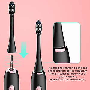 BTFO 2 Pcs Electric Toothbrush Heads for BTFO 1741-01 (Black)