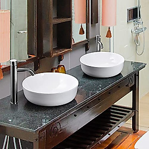 Aquaterior Single Handle Vessel Sink Faucet 12 inch Tall Bathroom Sink Faucet Hot and Cold Water Mixer Stainless Steel Single Hole Faucet Brushed Nickel (CUPC NSF CEC)