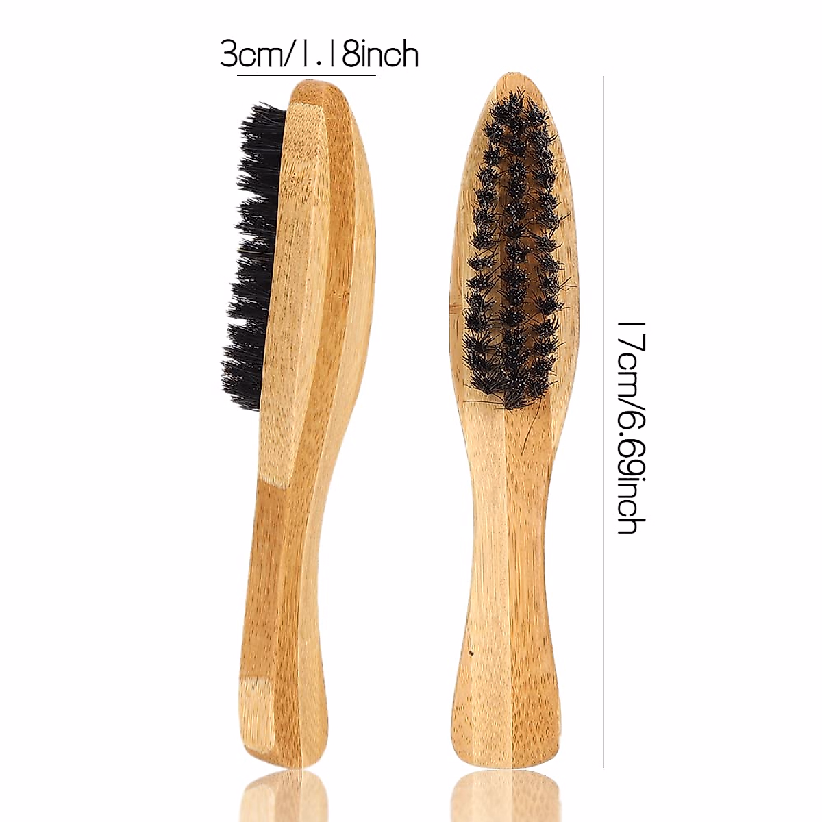 Beard and Moustache Brush,Beard Grooming Brushfor Men,Facial Hair Comb with Handle Straightens and Promotes