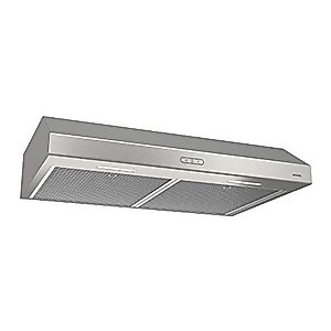 Broan- NuTone BCDF130SS Glacier Convertible Range Hood Light Exhaust Fan for Under Cabinet Stainless Steel, 375 Max Blower CFM, 30-Inch