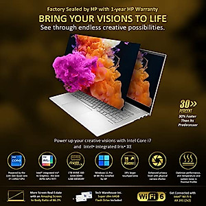 HP Envy 17T 2022 Laptop, i7-1195G7 11th gen, 32GB RAM, 1 TB NVMe SSD, 17.3" FHD Touch, Thunderbolt 4, Win 11 PRO, WiFi 6, B&O Audio, USB-A, Intel Xe Graphics, Silver, 64GB Tech Warehouse Flashdrive