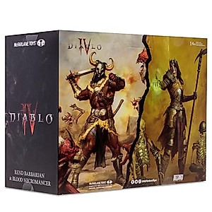 McFarlane Toys - Diablo IV Rend Barbarian and Blood Necromancer 2pk Gold Label 1:12 Scale Posed Figures, Gold Label, Amazon Exclusive