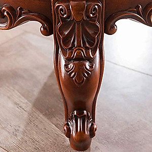 LLLY Footstool,European Classical Creative Footstool Sofa Stool, Living Room Coffee Table Stool Oil Wax Leather Cushion, Soft and Comfortable (Color : White-Patch Five-Pointed star4)