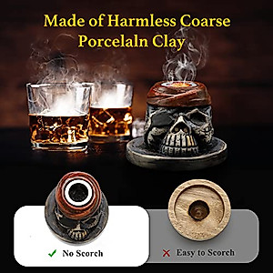 Whiskey Smoker Kit with Torch & 4 Flavors Wood Smoker Chips, iTayga Ceramics Cocktail Smoker Kit for Cocktails, Whiskey, Drinks, Bourbon - Unique Gifts for Men/Father/Husband/Friends(No Butane)