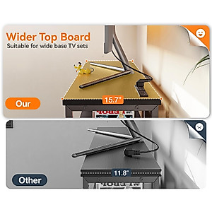 AODK Dresser with Charging Station, 40-Inch Long Dresser for Bedroom with 6 Large Fabric Drawers, Dresser TV Stand with Open Shelves for 50 Inch TV, Black