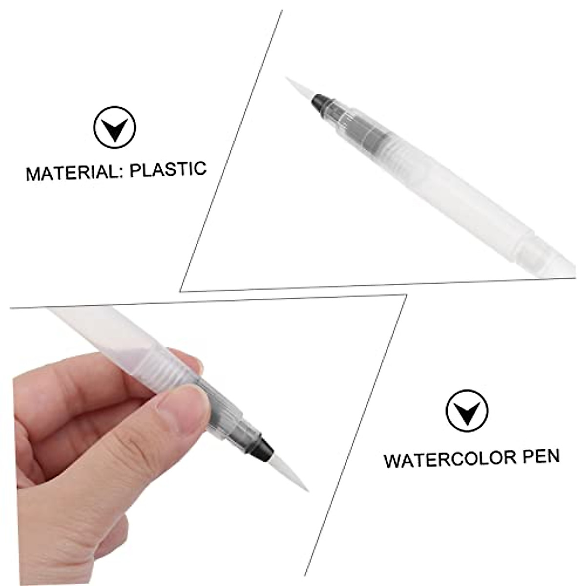 VILLCASE 6pcs Calligraphy Pen Set Oil Painting Brushes Oil Painting Set Watercolor Pens Brush Set Paint Brush Pens Water Brush Pen Set Water Color Brush Pens Water Coloring Brush Pen Pencil