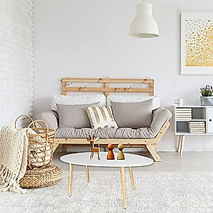 MyHarney Oval Coffee Table Midcentury Modern Coffee Table Wood Coffee Table Modern Coffee Table for Living Room, Small Modern Furniture for Home, 39.3" D x 19.6" W x 16.5" H
