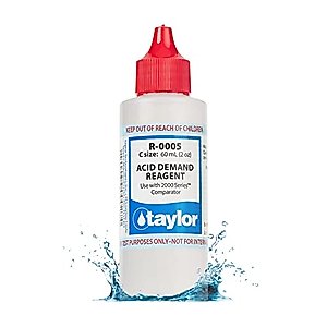 Taylor R-0005-C, Acid Demand Reagent for 2000 Series, 2 Ounce, for Testing Acid Demand Levels in Pool and Spas, Dropper Refill for Water Test Kits, Replace Annually | Made in The USA