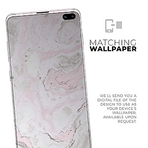 DesignSkinz Mixtured Pink and Gray v4 Textured Marble Protective Vinyl Decal Wrap Skin Cover Compatible with The Samsung Galaxy S20 (Screen Trim & Back Glass Skin)