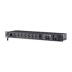 CyberPower PDU41001 Switched PDU, 100-120V/15A (Derated to 12A), 8 Outlets, 1U Rackmount