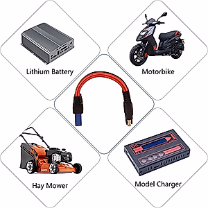 Yeebline 10 AWG SAE to EC5 Cable, 15cm EC5 Female Plug Connector to SAE Power Automotive Adapter Cord Wire for Car Motor Solar Panel Battery Charges