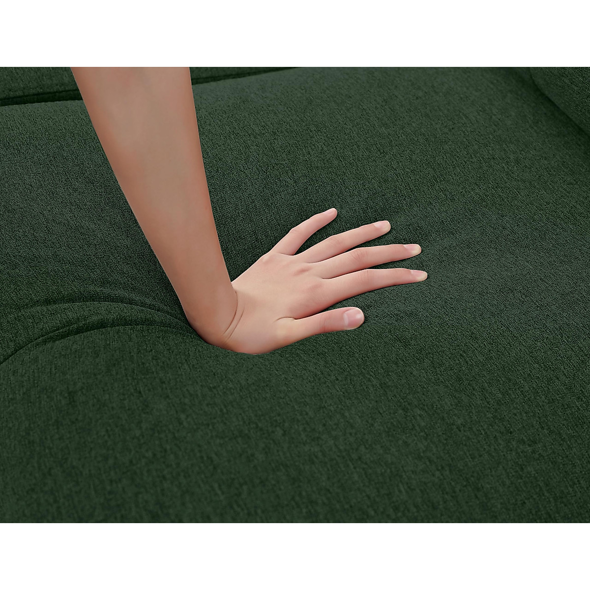 Tornama 86" Convertible Sectional Sofa Couch, Modern Linen Fabric L Shaped Couch with Reversible Chaise, Upholstered Deep Seat Cushion 3 Seater Sofa for Small Space Apartment (Green)