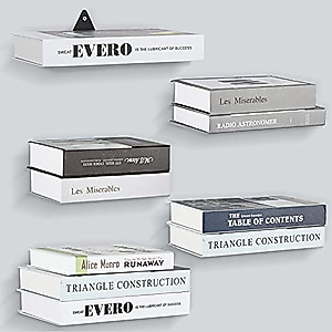 Jetec Triangle Floating Bookshelf Iron Floating Shelves Invisible Wall Mounted Bookshelf Multipurpose Shelf for Home Library (Black,6 Pieces)