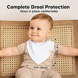 8-Pack Organic Baby Bandana Drool Bibs – Stylish Unisex Bandana Bibs - Super Absorbent Bandana Drool Bibs – Gentle Teething Bibs for Infants - Organic Cotton Baby Bib (Basics)
