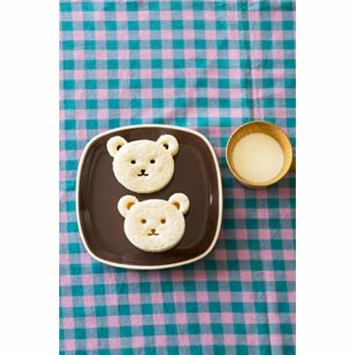 Cute Bear Bento Lunch Sandwich & Cookie Cutter. Easy 2 steps. BPA FREE. Made in Japan.
