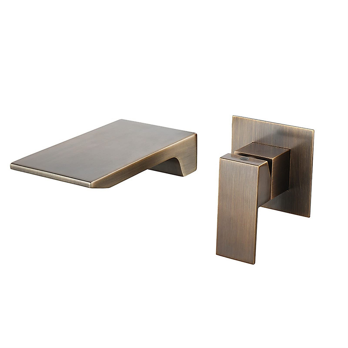 MaGiLL Bathroom Sink Faucet, Brass Wall Mounted Tub Filler Wall Mount Bathtub Faucets High Flow Roman Tub Faucet with 2 Handles (Black) (Antique Color)