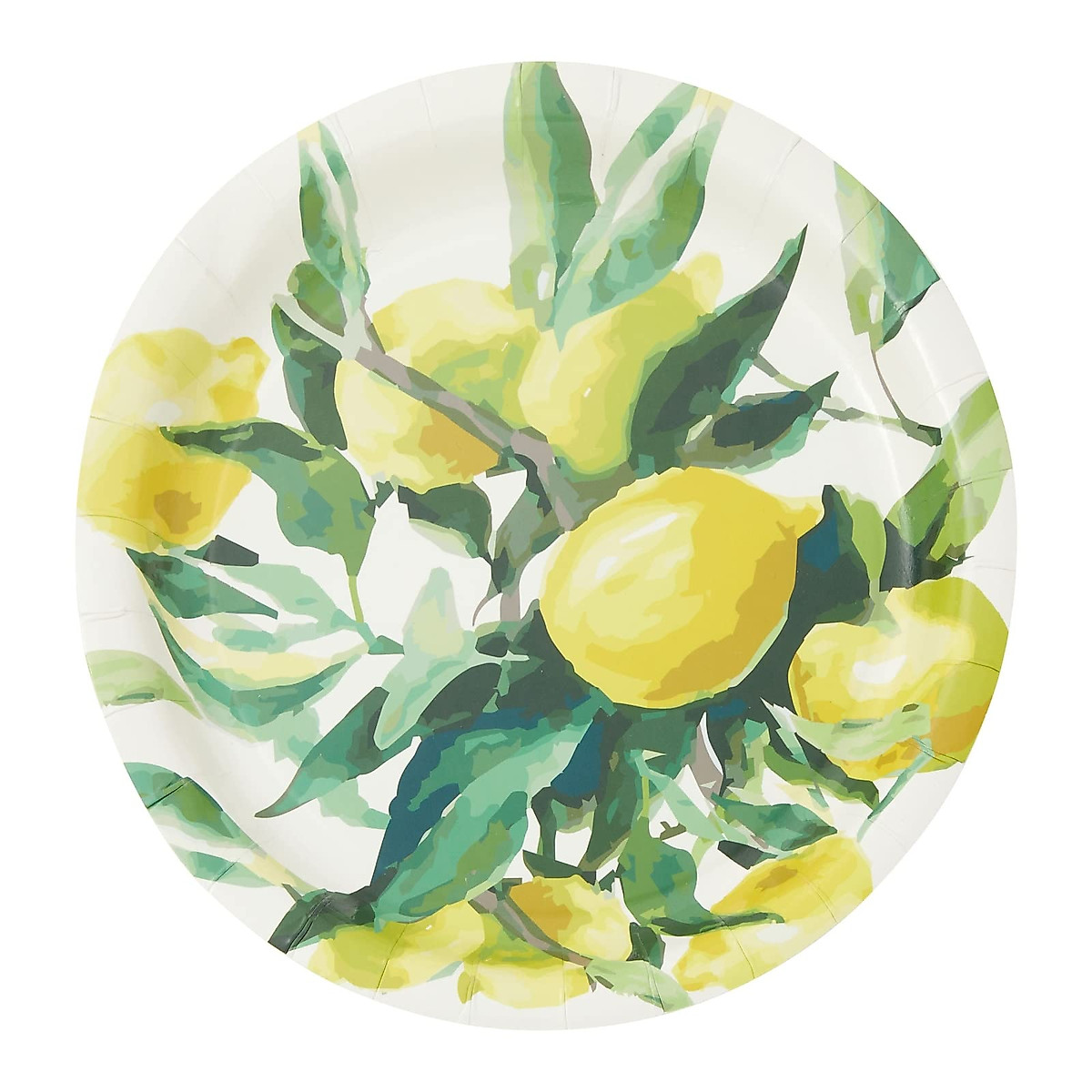BLUE PANDA 80-Pack Disposable Lemon Paper Plates for Birthday Party Decorations, Bridal and Baby Showers (9 in)