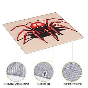 Cute Little Red Spider Washable Kitchen Countertop Drying Mat 16x18in For Halloween Christmas Housewarming Gift Dishes Drainer