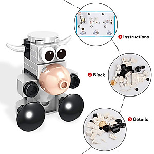 HomeMall Building Blocks Animals 10 in 1 STEM Building Bricks, Animals Toys Learning Set, Party Favors for Kids, Prizes for Kids Classroom, Goodie Bag Fillers (10 PCS Animal)