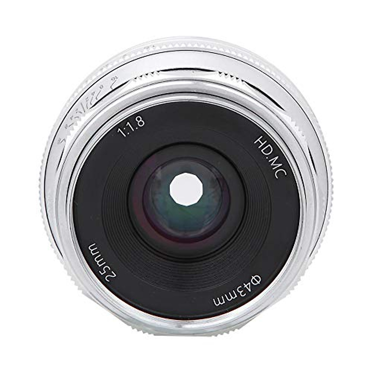 Camera Lens Portable Mirrorless Camera Lens 25mm F1.8 Multi-Layer Coating Mirrorless Camera Lens EF-M/EOSM Mount for Canon M2/M3/M5/M6/M10/M100/M50(Silver)