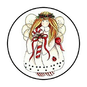 48 pcs County Christmas Angel​​​​​ Stickers Envelope Seals Labels Round Tags, Stamps Sticker for Gift Cards, Envelopes, Boxes for Holiday, Birthday, Christmas