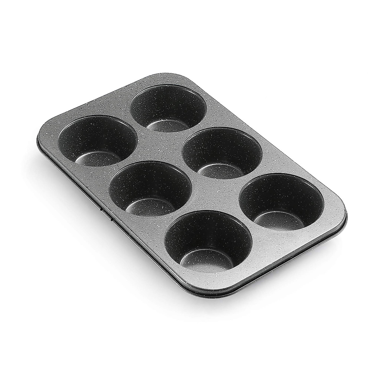 Monfish Jumbo Muffin Pan Extra Large Cupcake Tins 3.5x1.77 Cup Carbon Steel Non Stick Coating Black Granite Finish