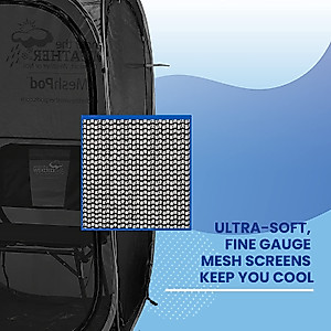 The Original – WeatherPod 1-Person Bug-Screen Pod – Pop-Up 1-Person Mosquito Screen Tent Made with Fine Gauge, No-See-Um Proof Mesh - Black