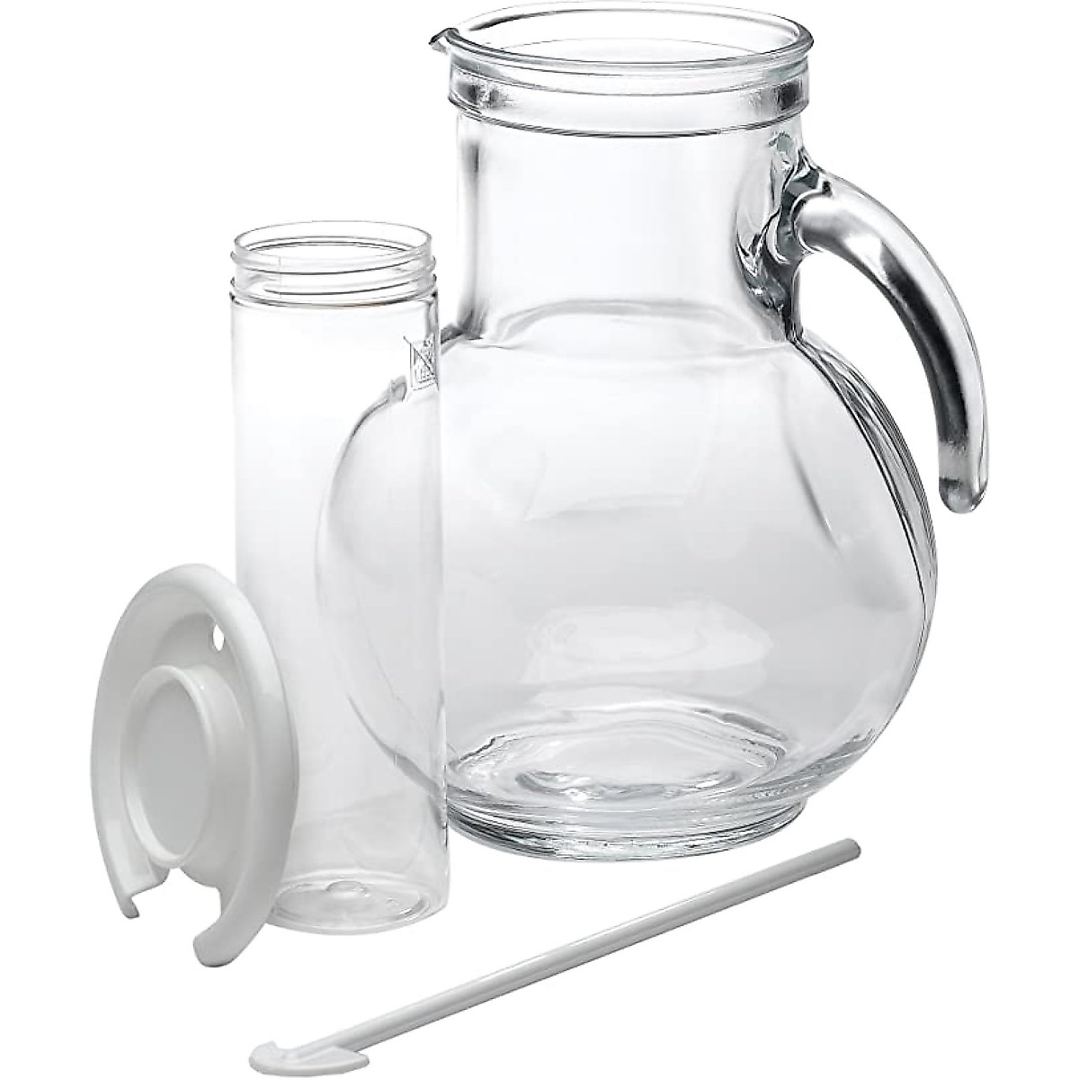 Bormioli Rocco Kufra Glass Pitcher with Ice Container and Lid, 72 3/4 oz