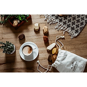 Tumi Ishi 17 Piece Wood Rock Set - Mixed Wood Species - Balancing Blocks - Natural Wood Toy - Organic Jojoba oil and Beeswax Finish - Handmade Wooden Toys - Sensory Toy - USA Made - Personalizable