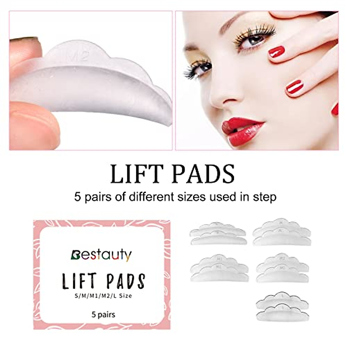 Bestauty Eyelash Lifting Set, Lash Lifting Kit Eyelash Curling Makeup Tools DIY Eyelash Extension Kit Lash Lift Kit Semi-Permanent Curling Suitable for Salon Home Use