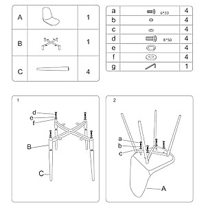 CangLong Dining Chairs Set of 2 with Upholstered Cushion Seat Back & Metal Legs, Morden Armless Accent Chairs for Kitchen, Living Room, Light Grey