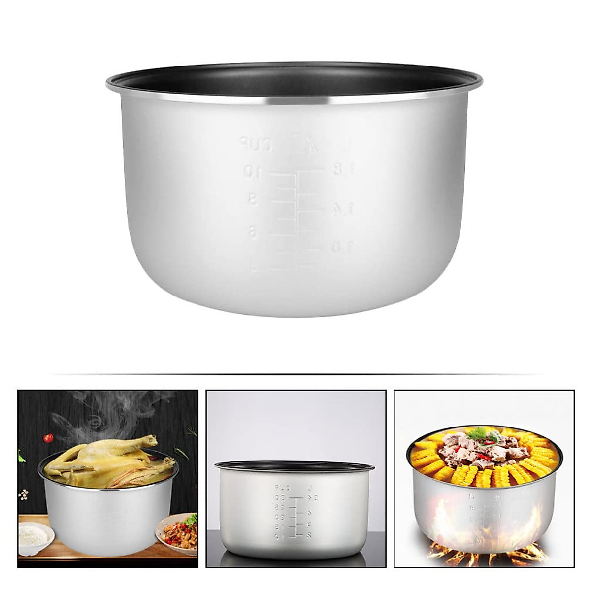 Rice Cooker Inner Pot Replacement Cooking Pot Insert Liner Nonstick Rice Cooking Container Pan Interior Tank for Rice Maker Accessories