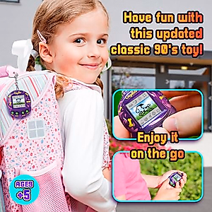 Giga Pet Virtual Pet for Kids Ages 5 and Up, 90s Throwback, 2-in-1 T-Rex Dinosaur | Upgraded Collector’s Edition | Kids Learn to Take Care of a Pet