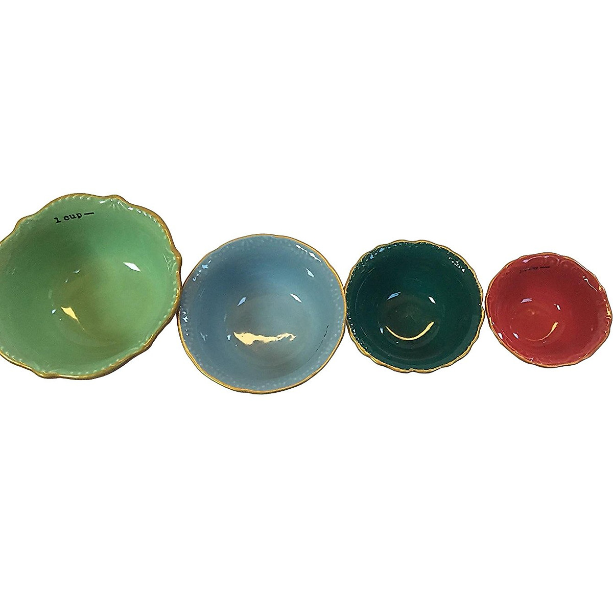 The Pioneer Woman Measuring Bowl Set 4pc Frost Floral Cups